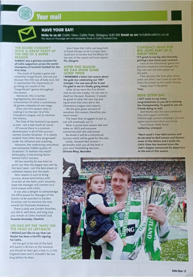 Celtic view The Official Celtic Weekly Magazine 02.05.2007